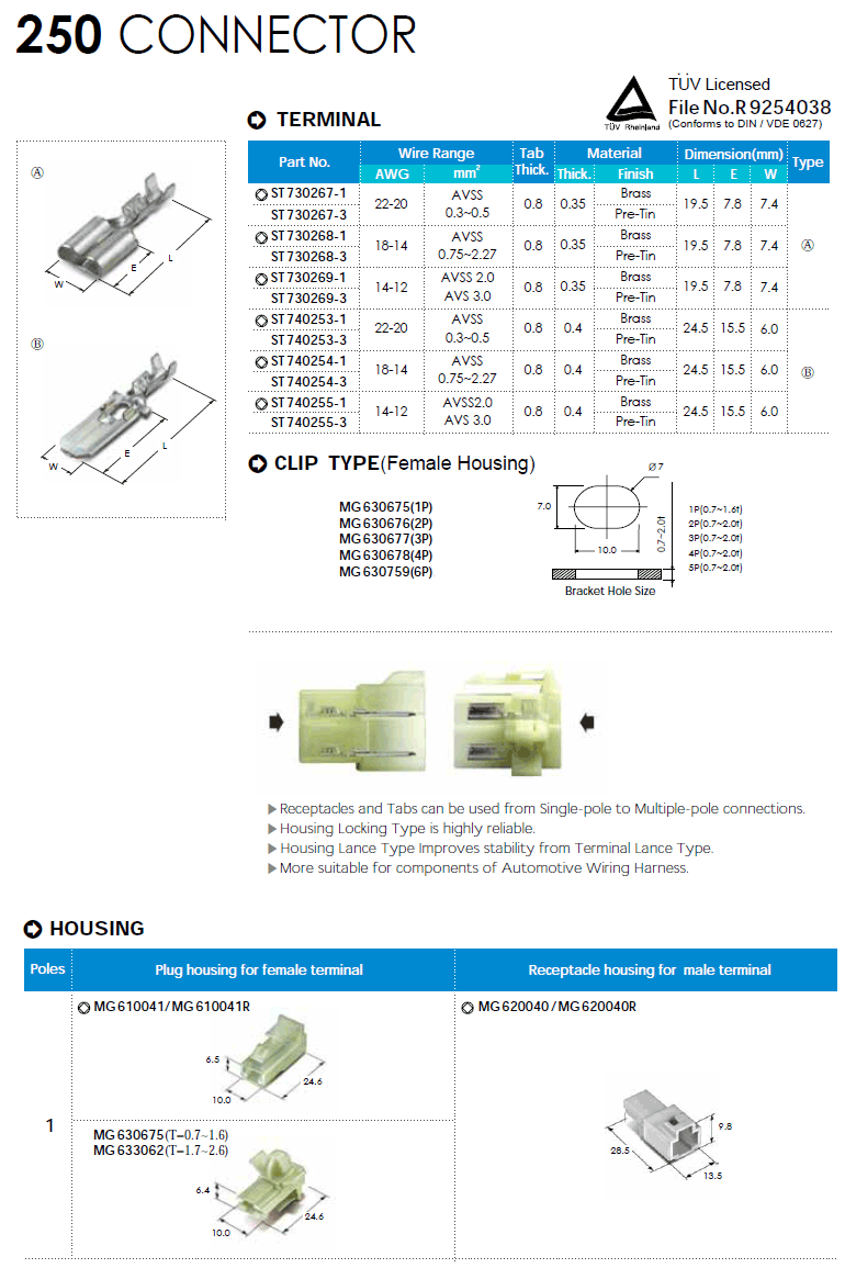 250 Connector 250 Connector | Automotive Connector, Electronic ...